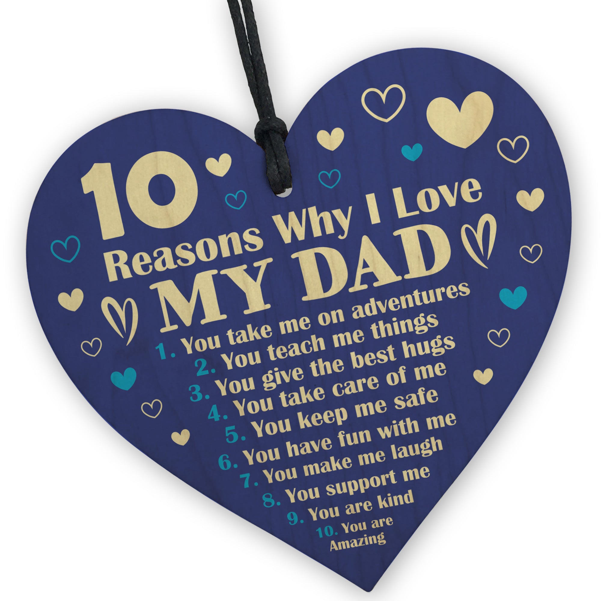 10 Reasons Why I Love My Dad Sign Gift For Fathers Day Birthday – Red ...