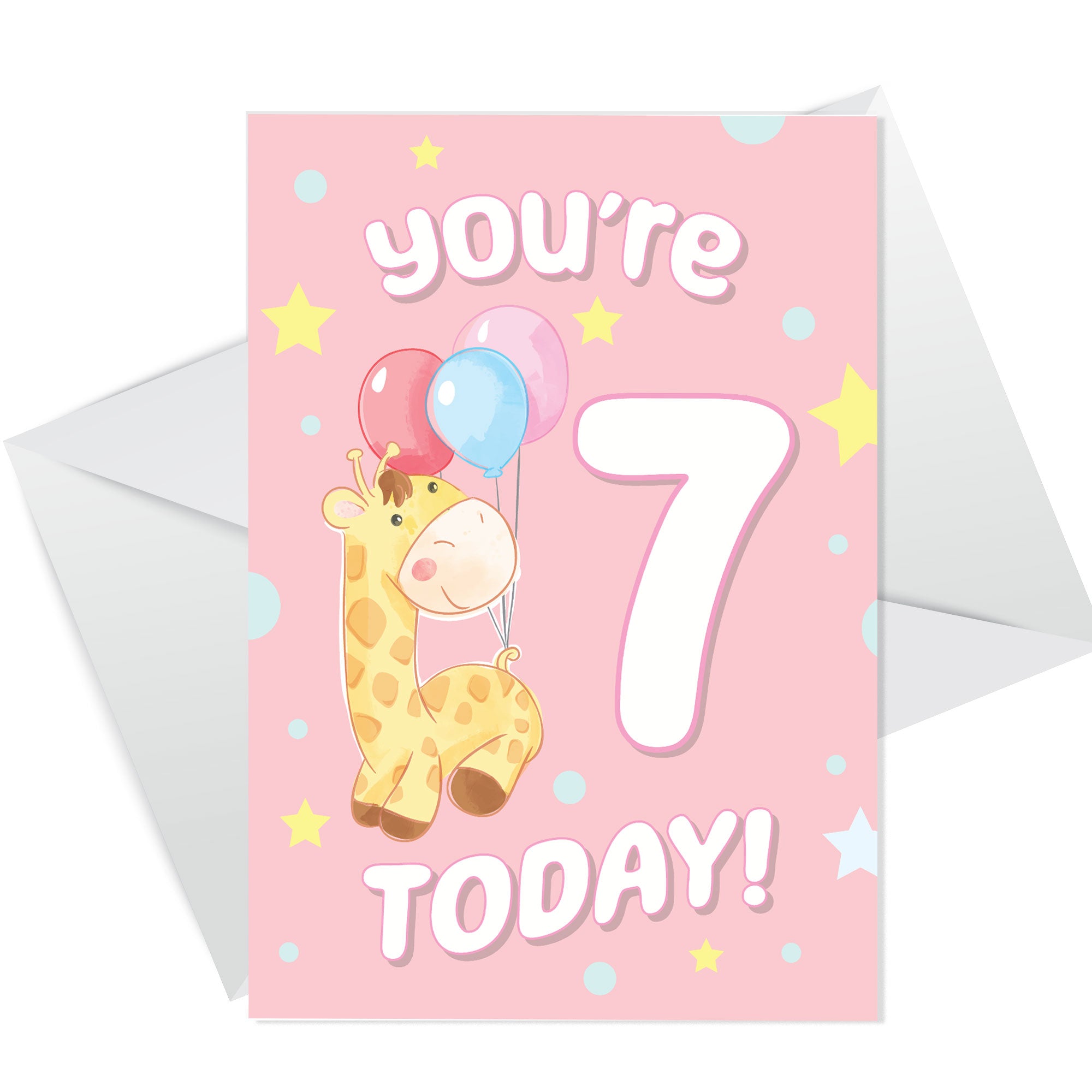 Birthday Card for Age 7 Girl 7th Birthday Card For Daughter – Red Ocean ...