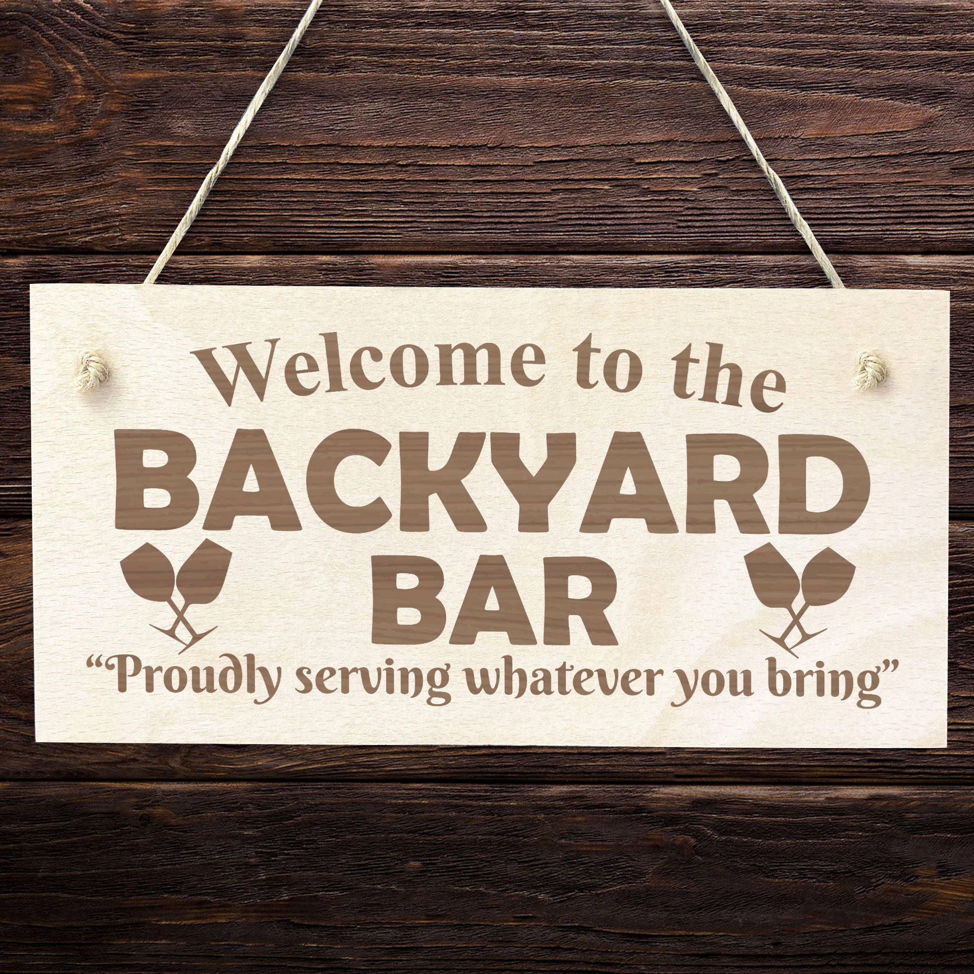 Backyard Bar Sign Engraved Wood Garden Sign Pub Bar Sign – Red Ocean Gifts