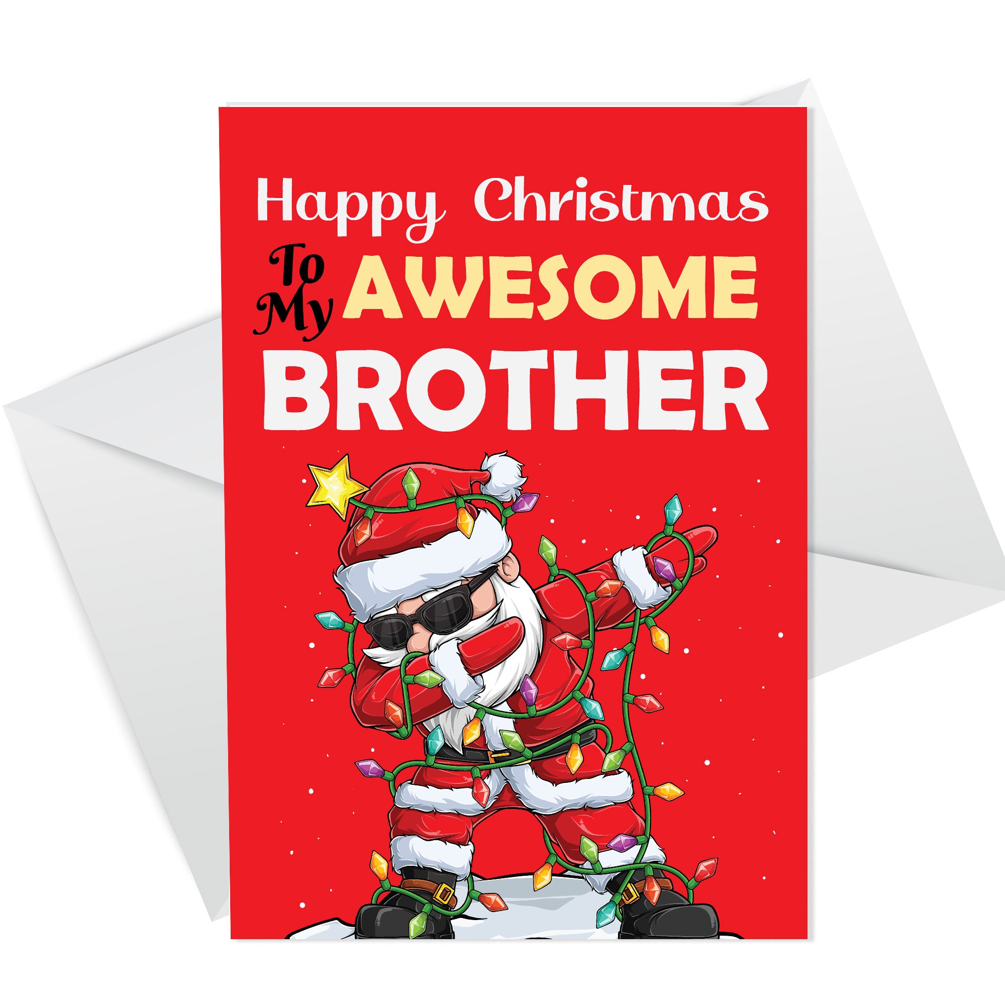 Christmas Cards For Brother AWESOME BROTHER Christmas Card – Red Ocean ...