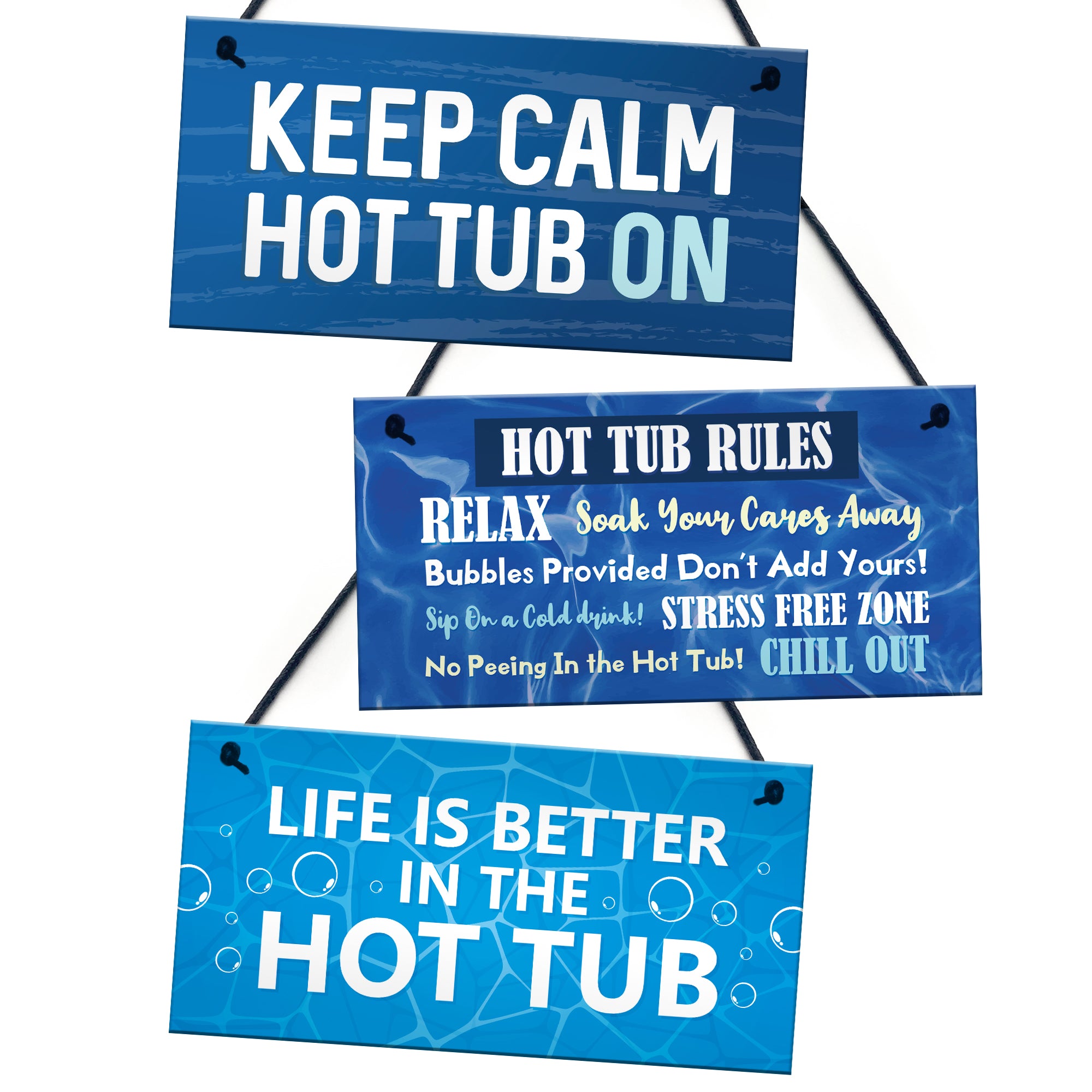 Hot Tub Signs And Plaques 3 Pieces Outdoor Garden Hot Tub Signs – Red ...
