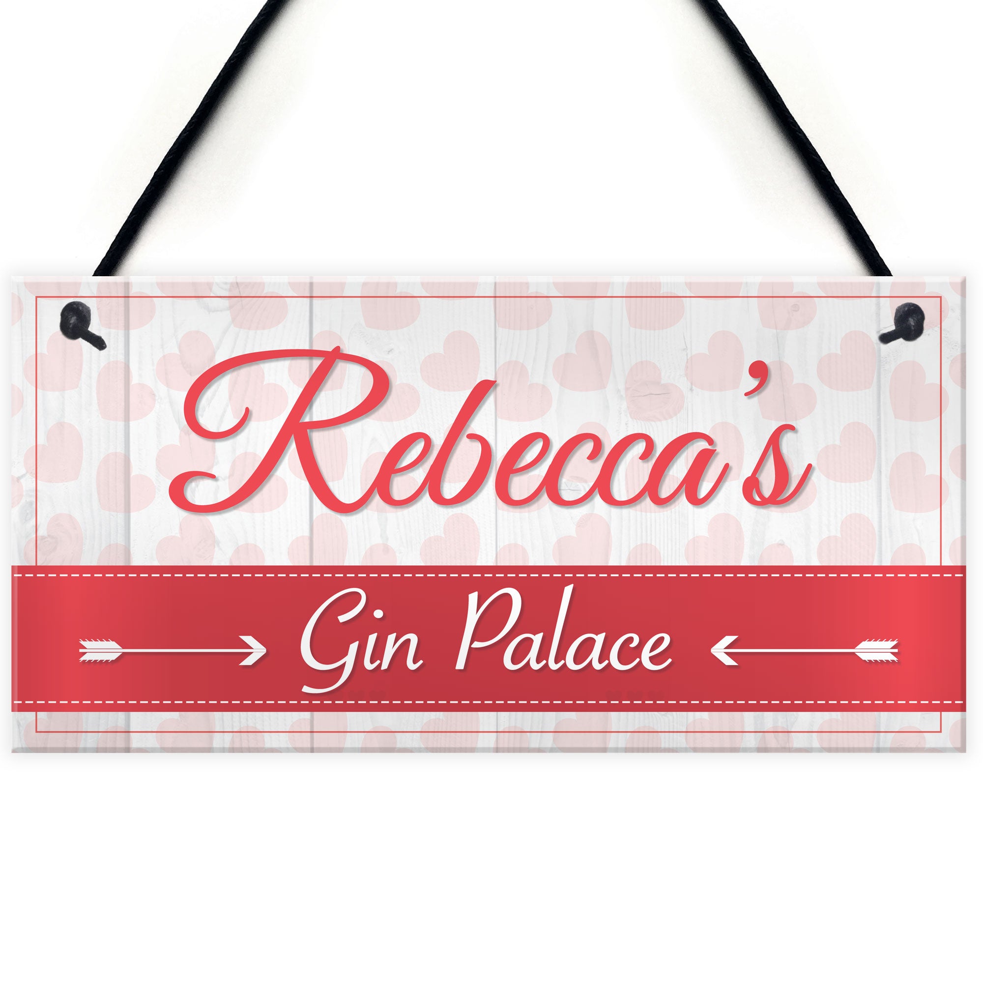 Personalised Gin Palace Alcohol Home Friendship Hanging Plaque – Red ...