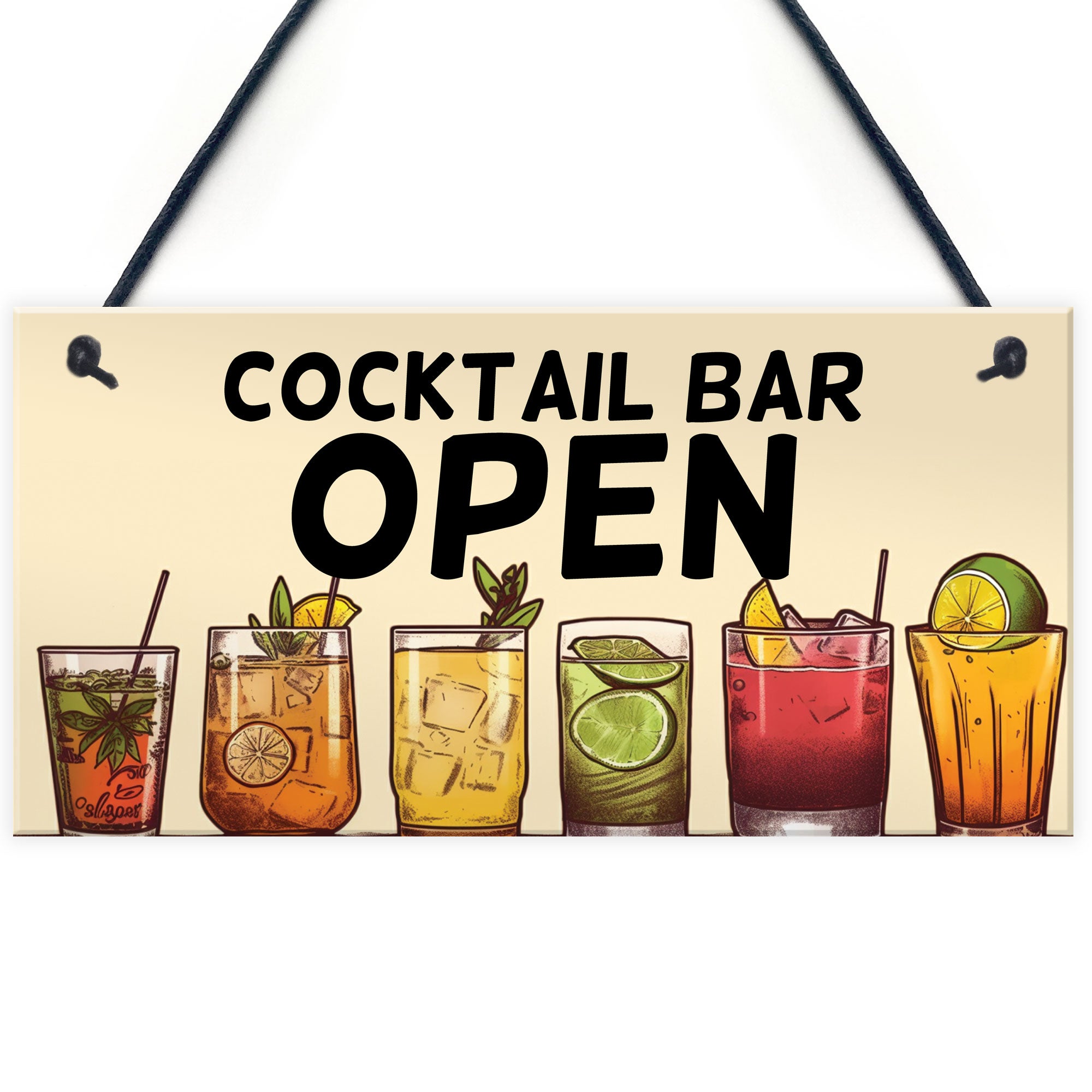 Open Cocktail Bar Signs And Plaques For Home Bar Garden Bar – Red Ocean ...