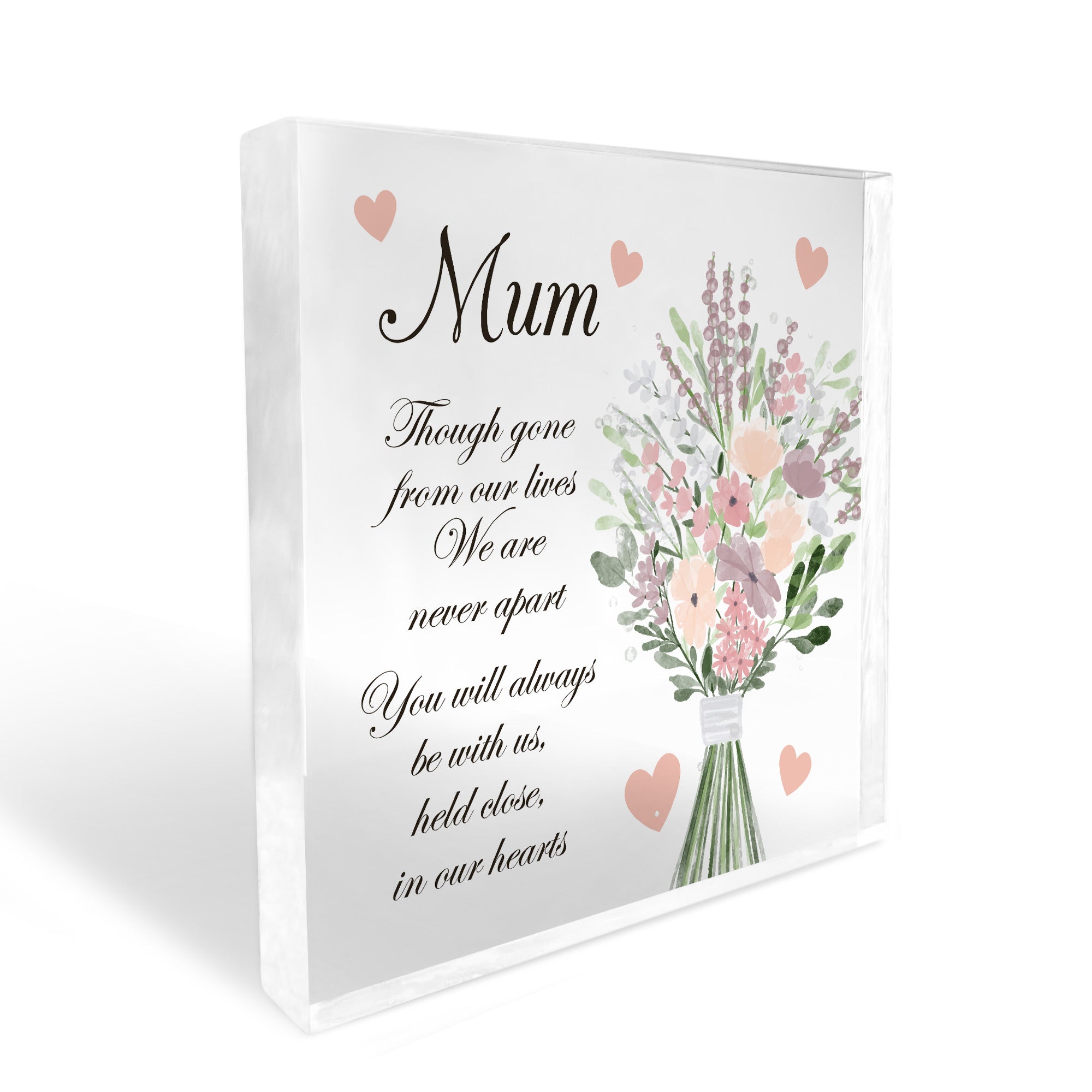 Mum Memorial Plaque Acrylic Block Beautiful Mum Memorial Sign – Red ...
