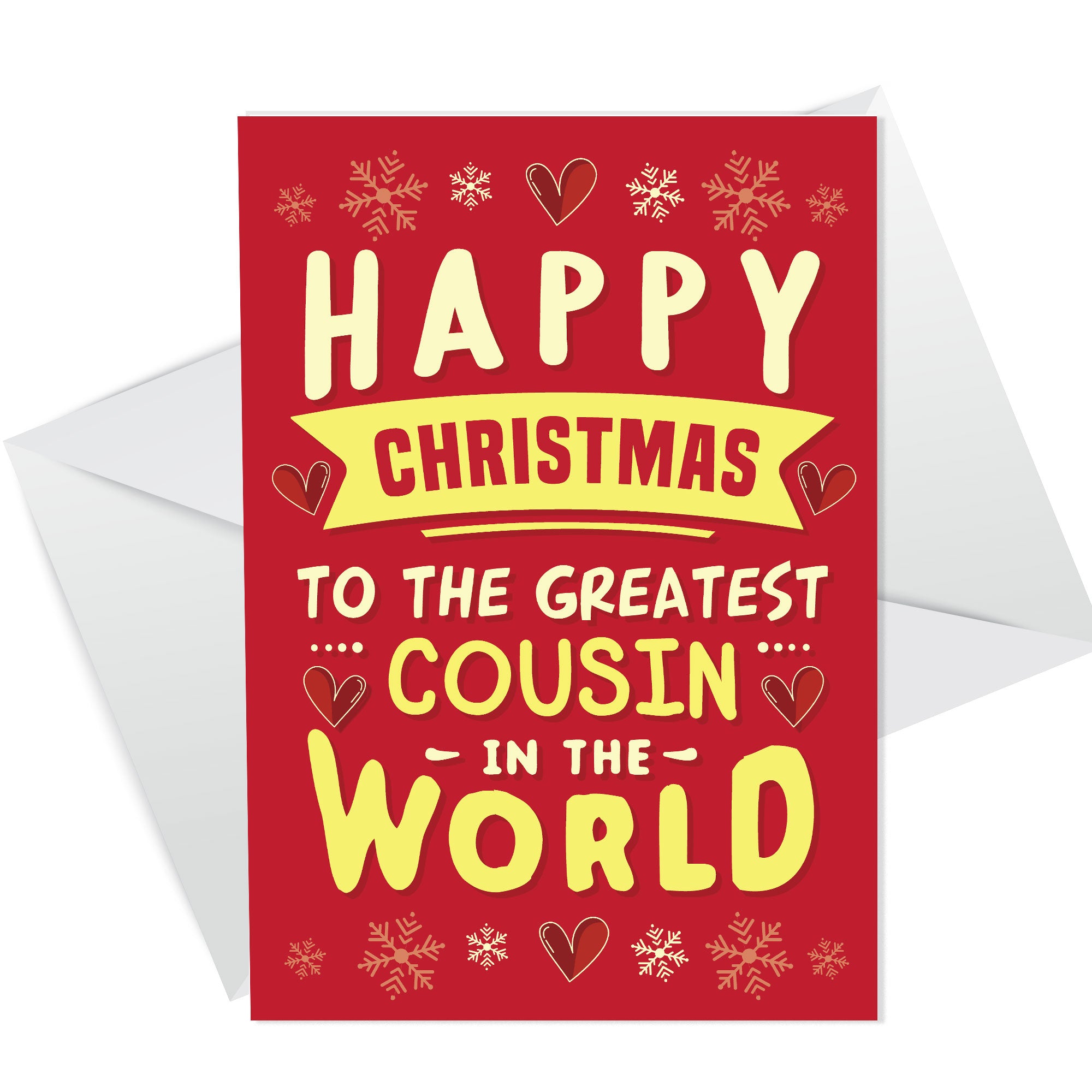 Christmas Card For Greatest Cousin In The World Cute Cousin Card – Red ...