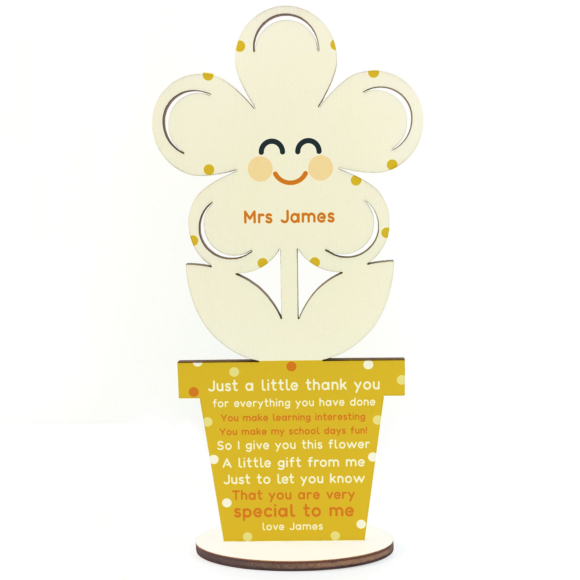 Personalised Teacher Gift Quirky Thank You Gift Poem Flower Gift – Red ...