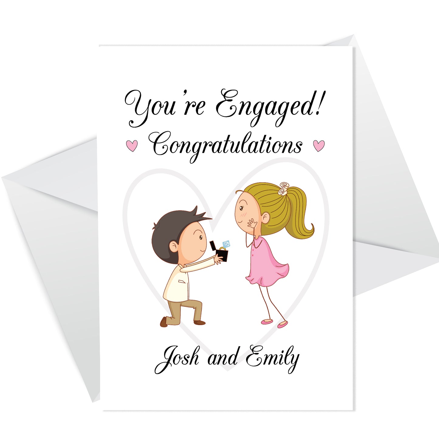 Personalised Congratulations Your Engagement Card Cute Couple – Red ...