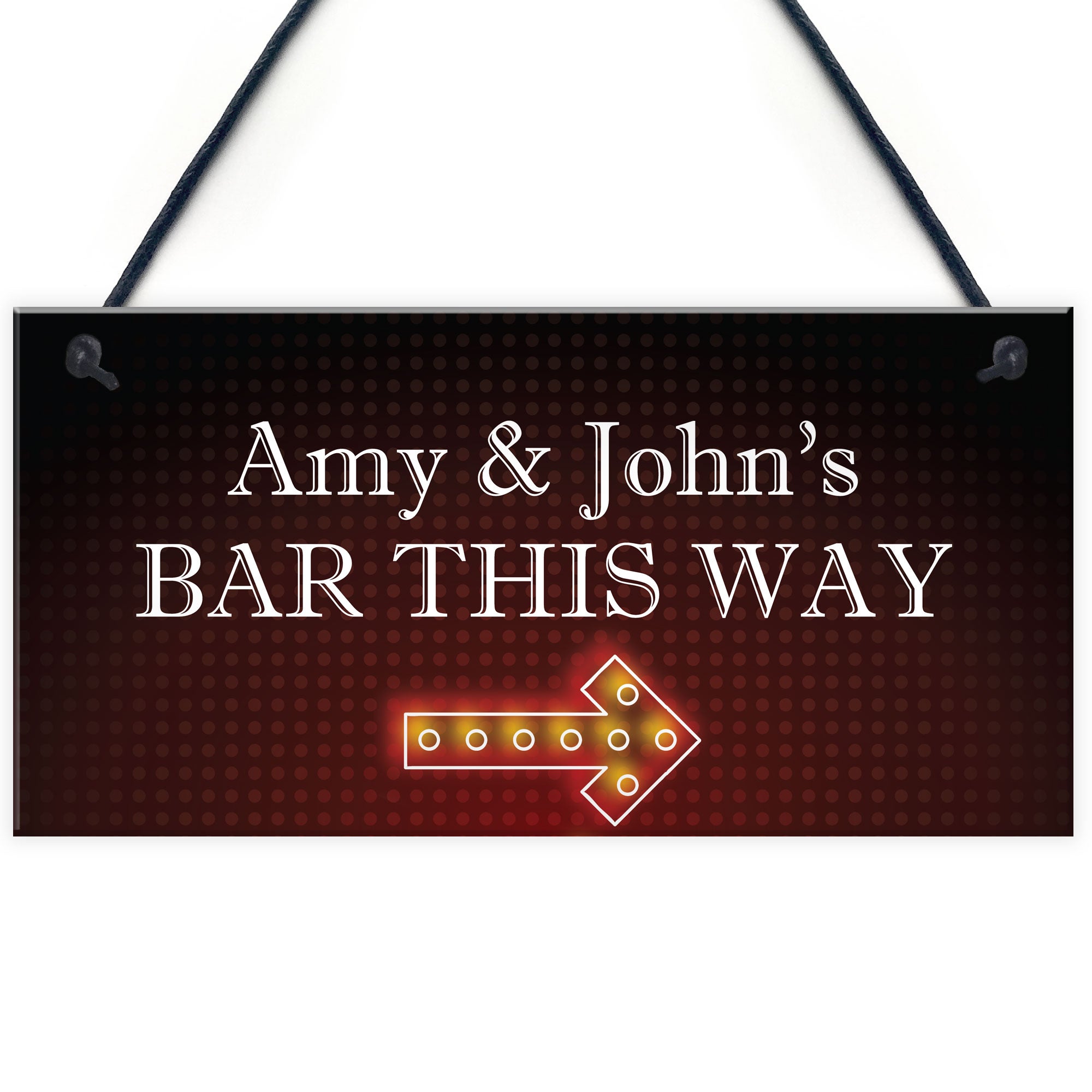 Personalised Bar This Way Sign Home Bar Sign Pub Alcohol Gift – Red ...