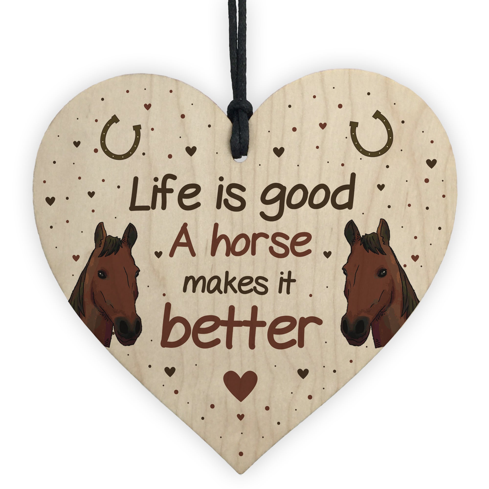 Funny Horse Gifts For Women Wood Heart Sign Horse Gift For Girls Red Ocean Gifts