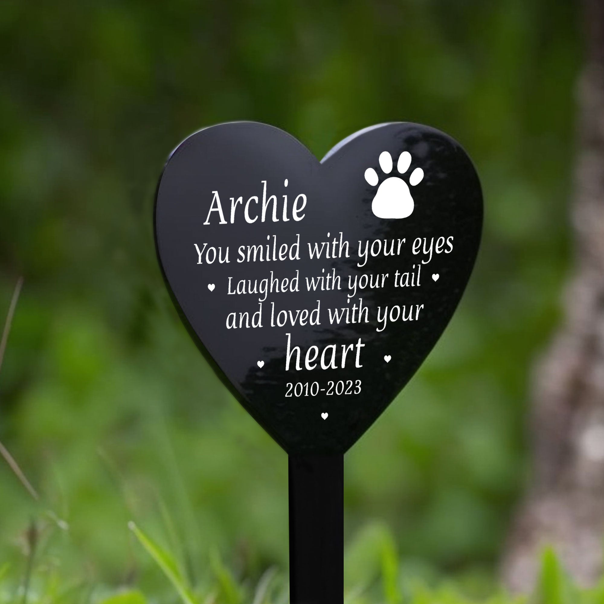 Personalised Pet Memorial Stake Grave Marker Plaque Dog Memorial – Red ...