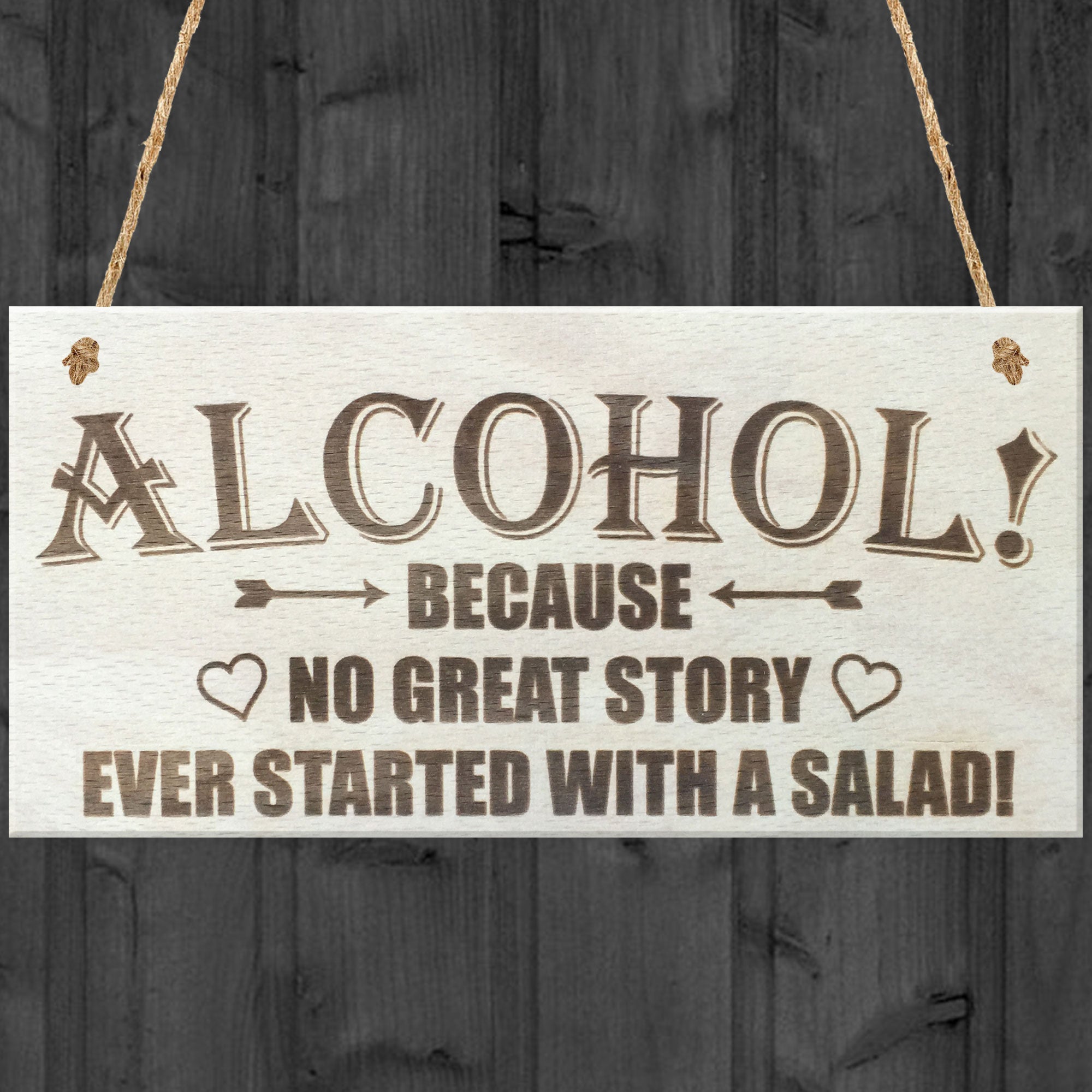 Alcohol Great Stories Novelty Wooden Hanging Plaque Friends Sign – Red ...
