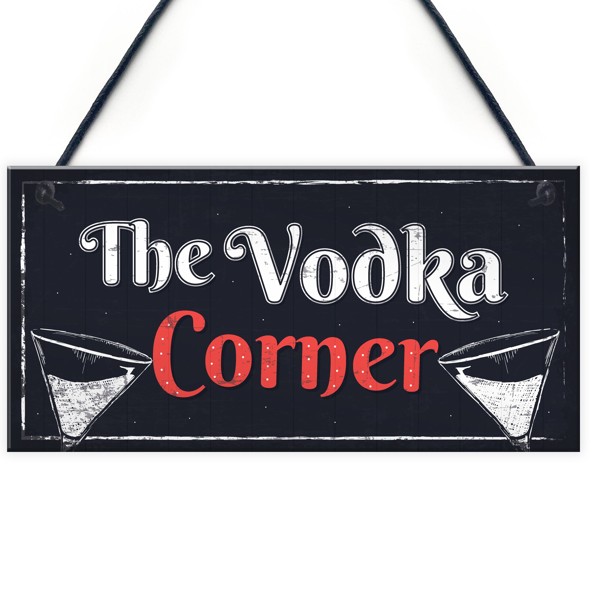 Vodka Corner Garden Shed Sign Kitchen Plaque Funny Alcohol Sign – Red ...