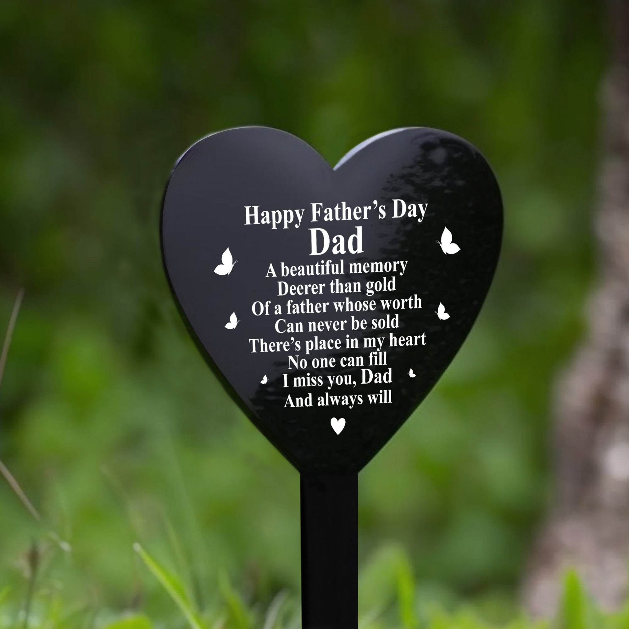 Fathers Day Memorial Plaque Dad Grave Stake Ornament Remembrance – Red ...