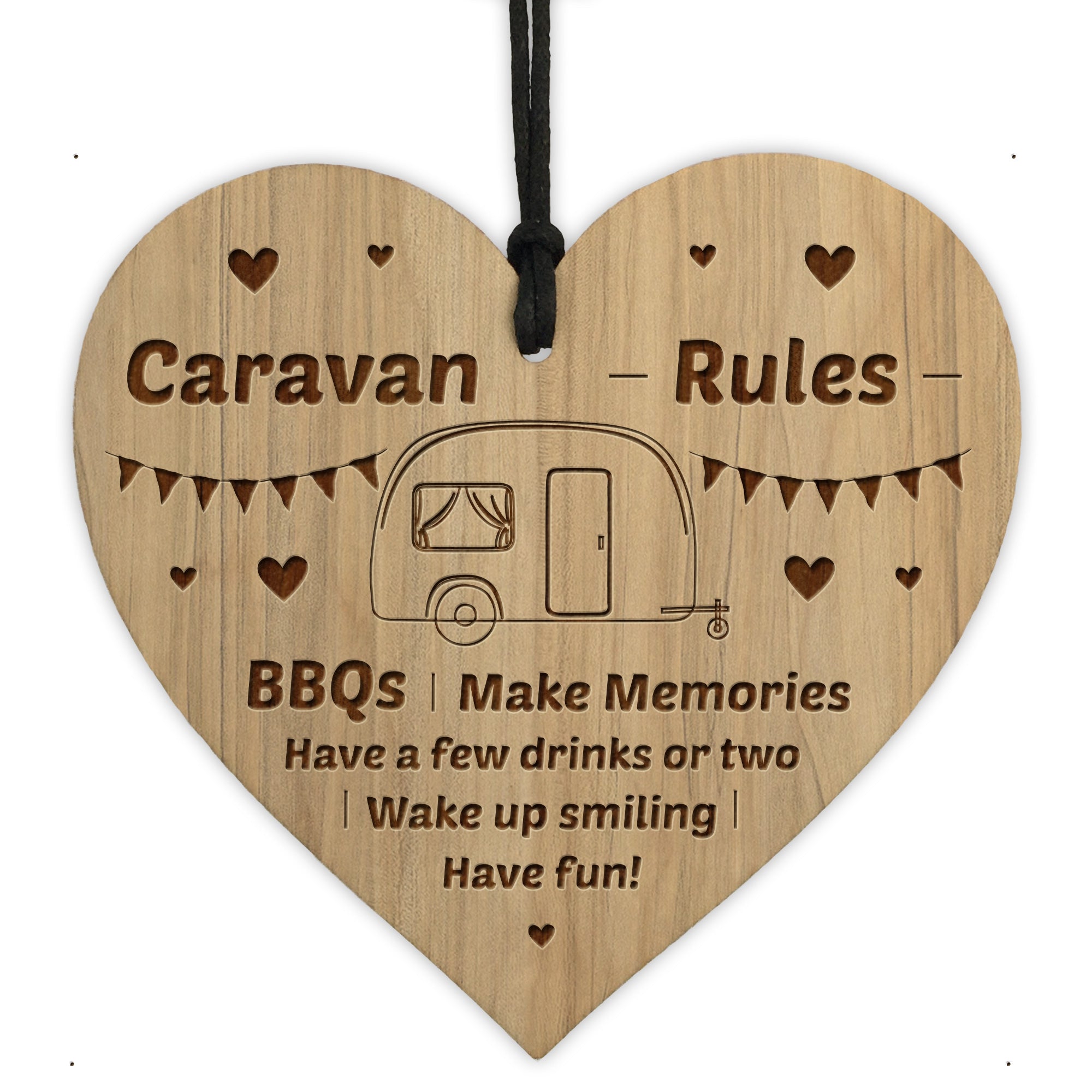 Caravan Rules Sign Engraved Heart Friendship Sign Caravan Sign – Red ...