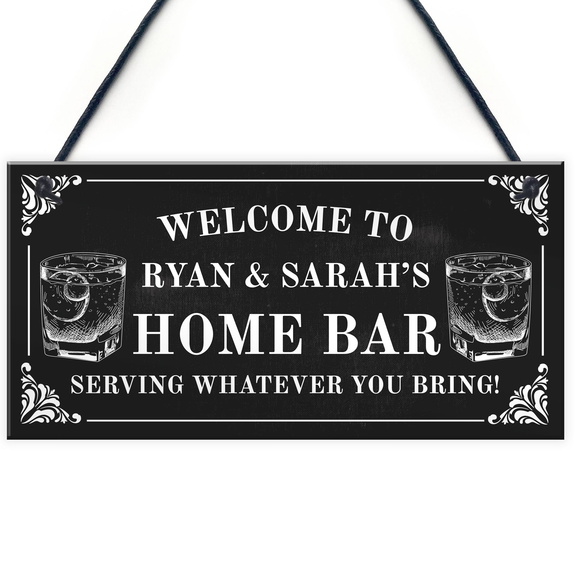 Personalised Home Bar Sign Shabby Chic Bar Pub Plaque Alcohol – Red ...