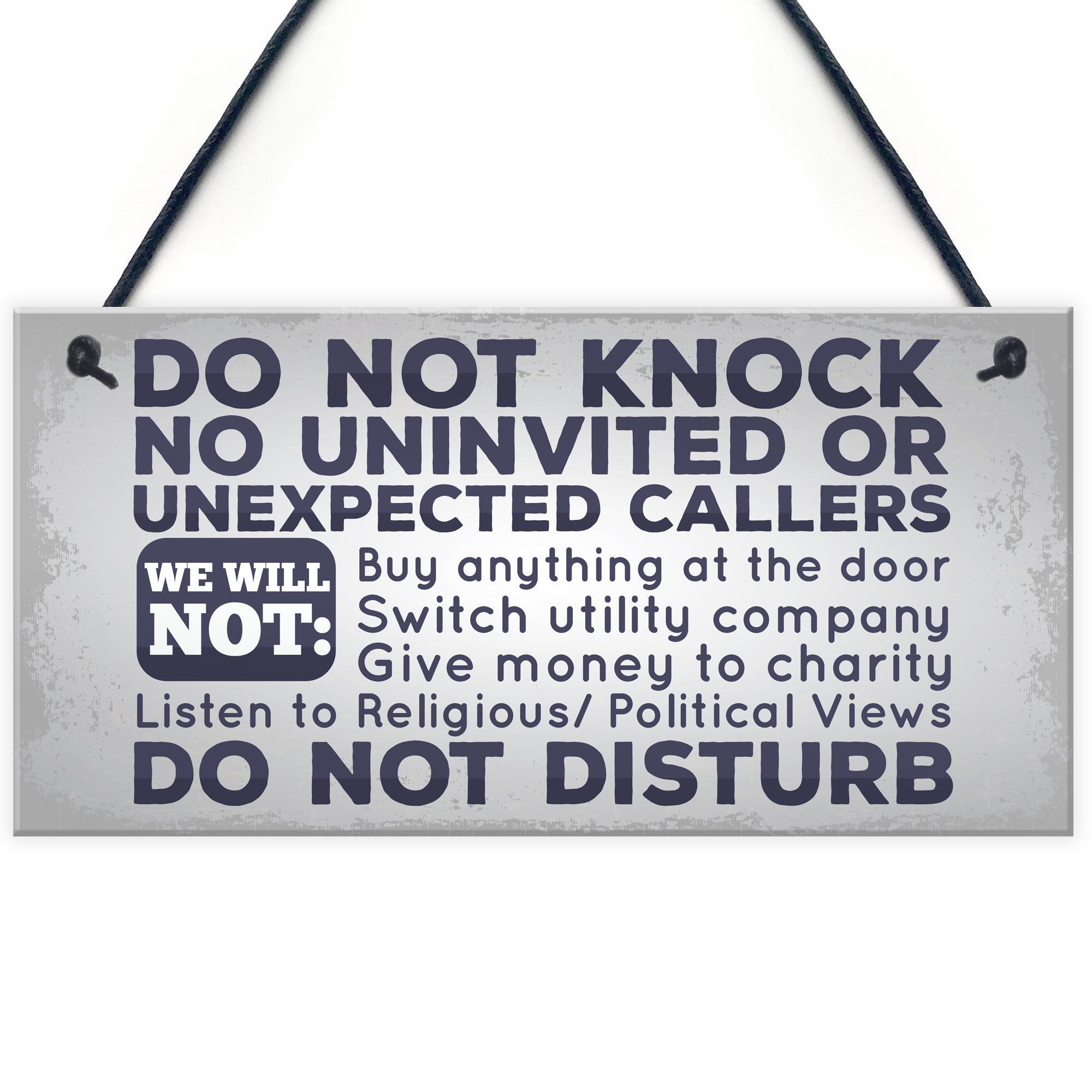 Do Not Knock No Cold Callers Sales People Hanging Plaque Sign – Red ...