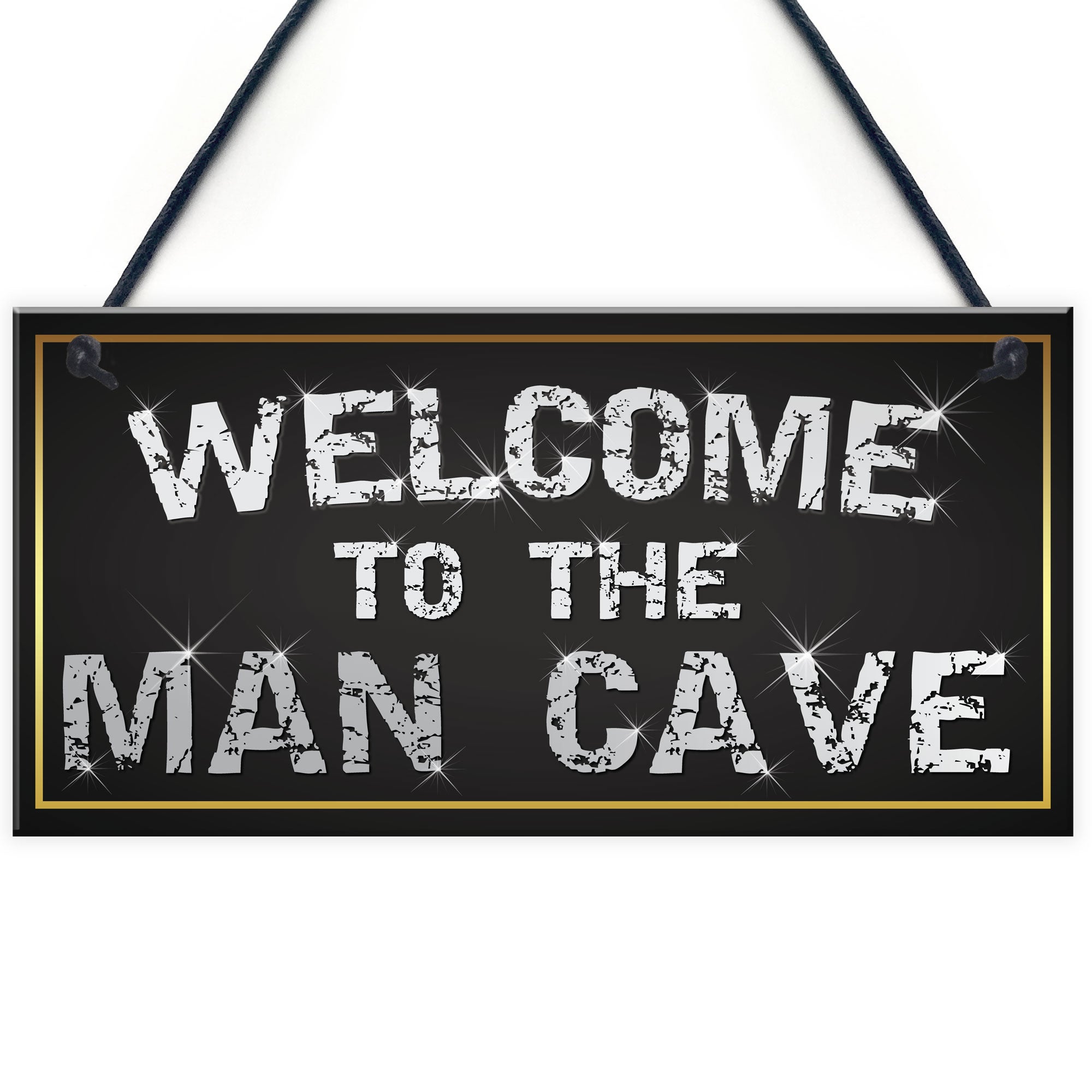 Welcome Man Cave Home Garage Shed Husband Gift Hanging Plaque – Red ...