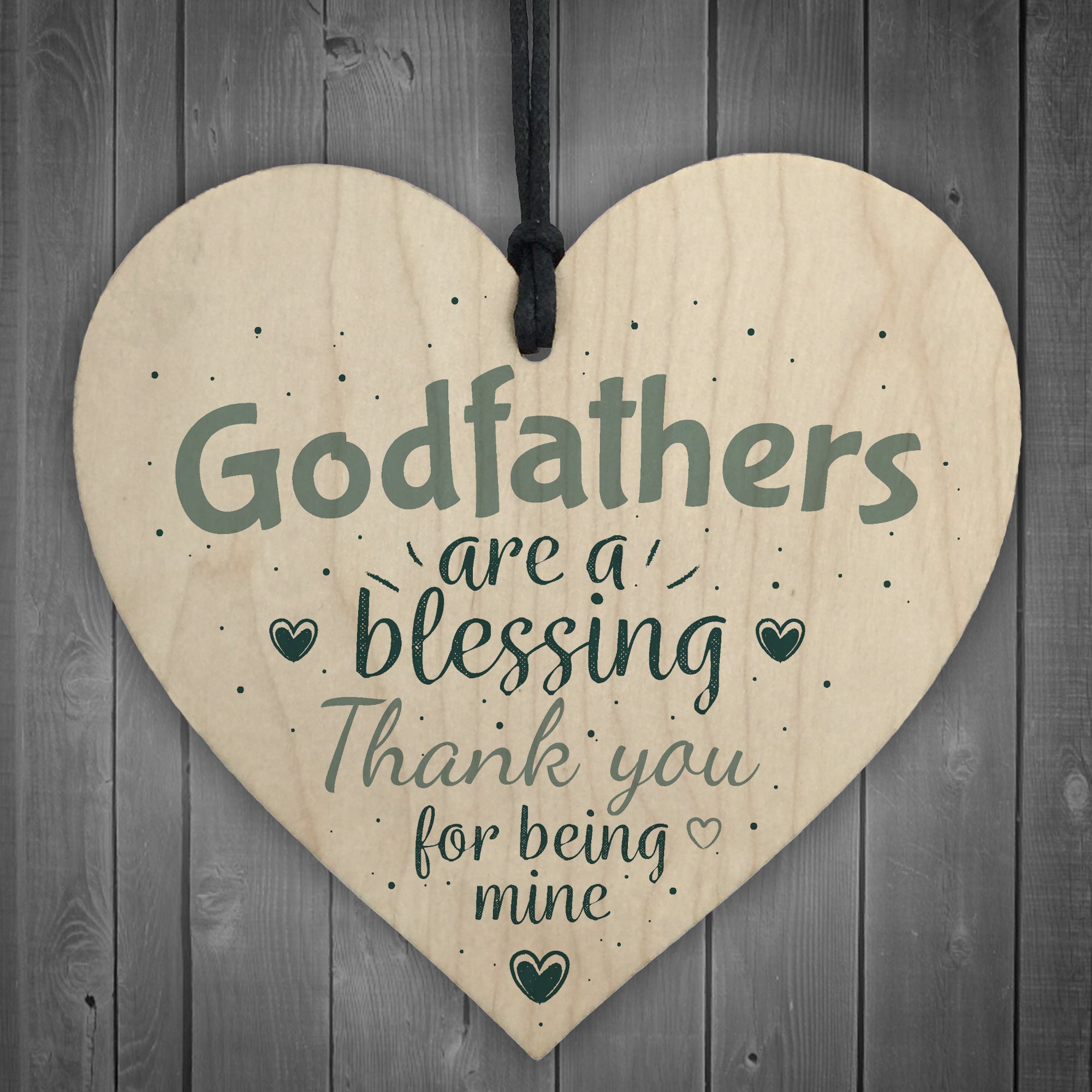 Godfathers Blessing Heart Plaques Fathers Day Christening Gift – Red ...