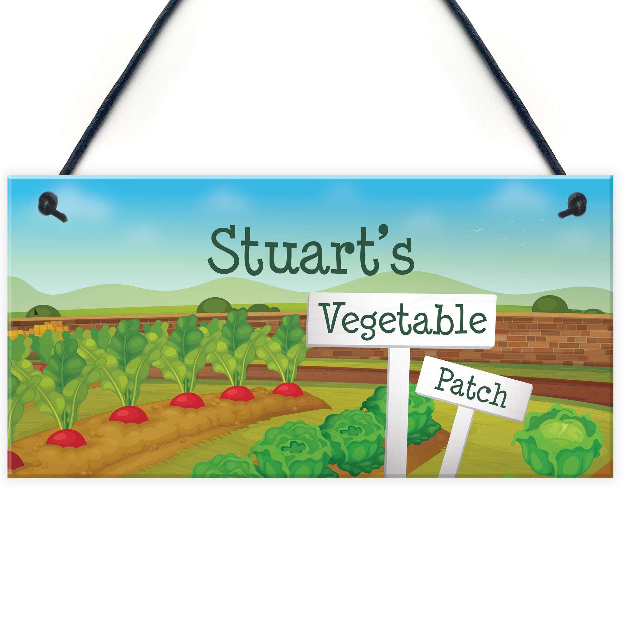 Personalised Vegetable Patch Sign Garden Shed Sign Gift For Men – Red ...