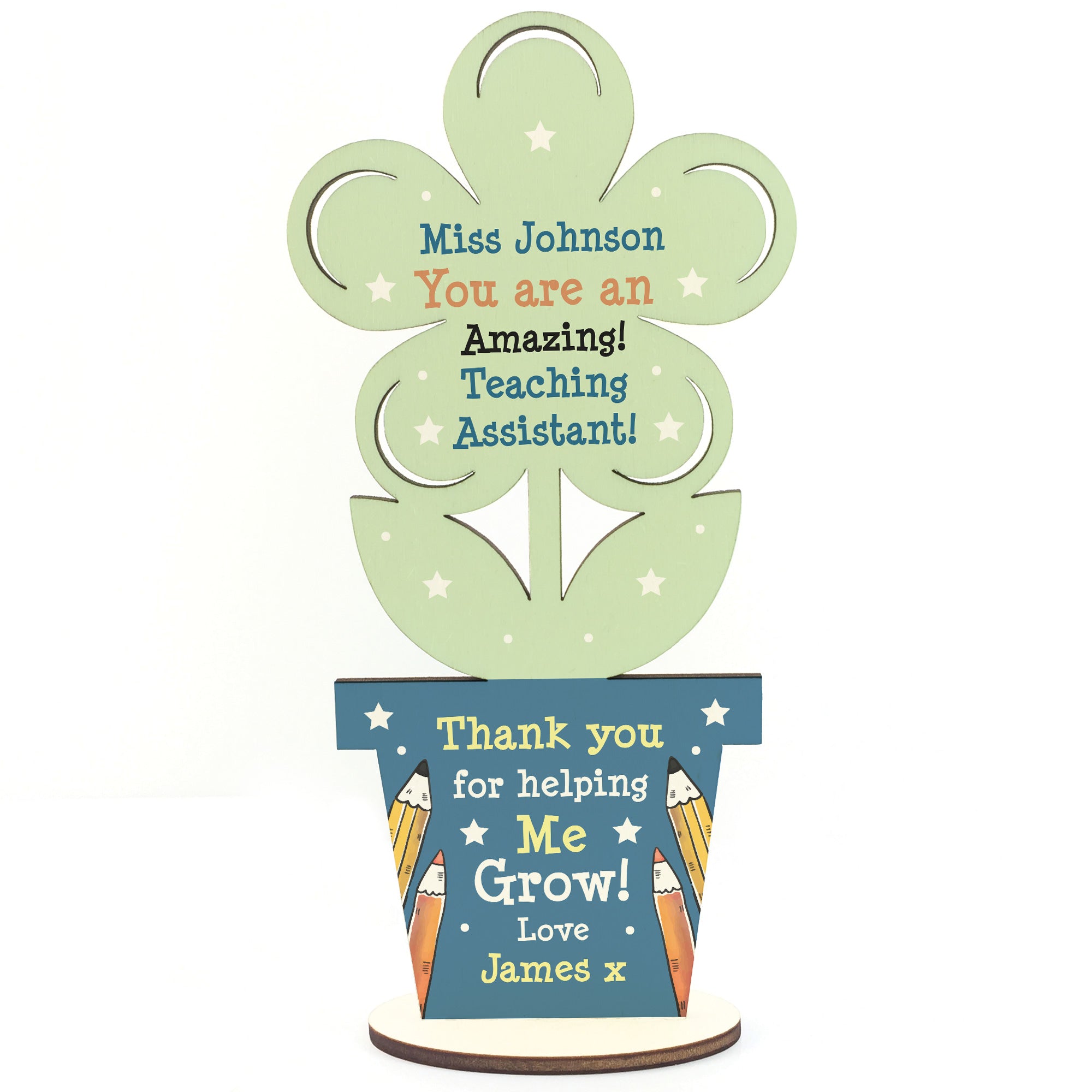 Personalised Teacher Assistant Gifts Thank You Flower School – Red ...
