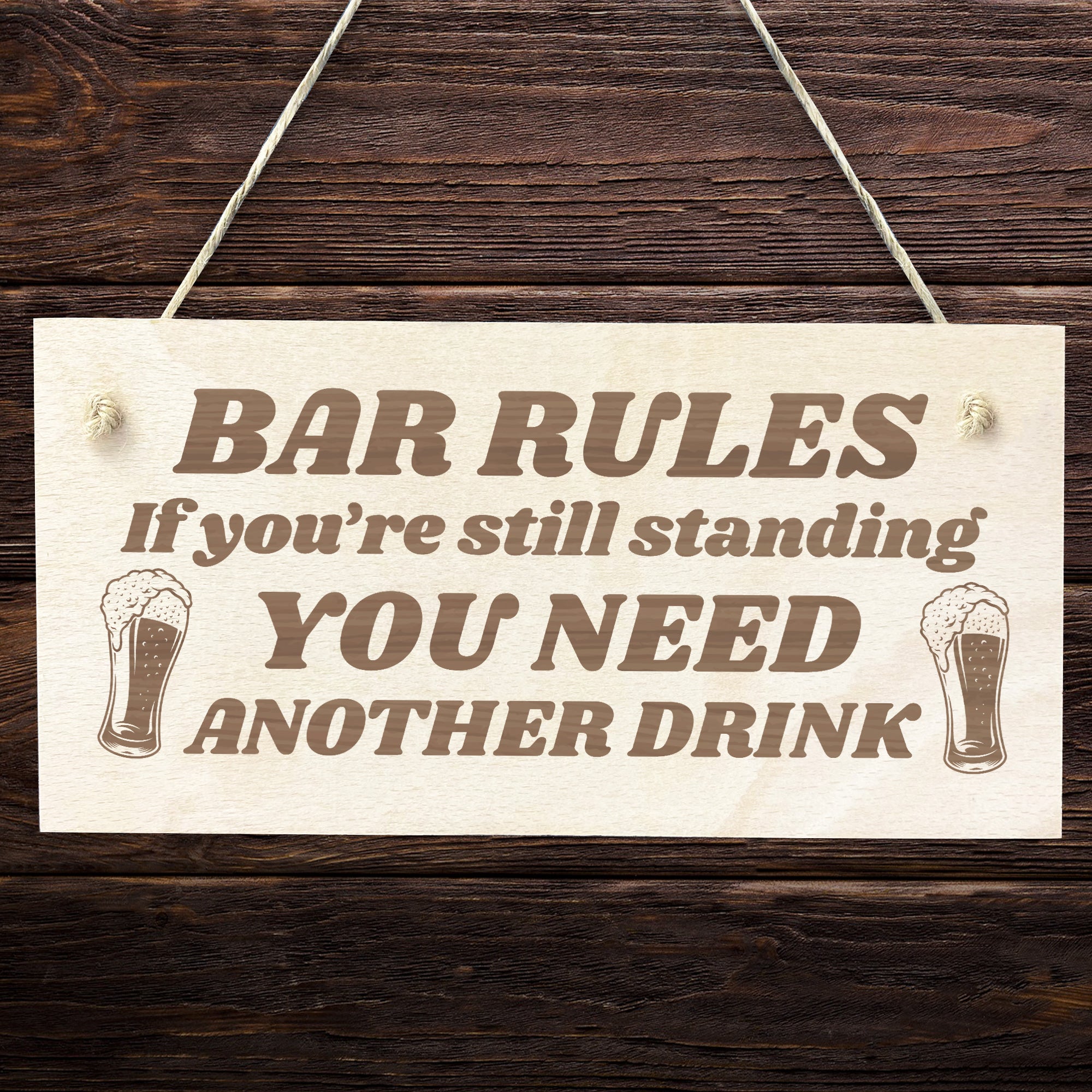 Funny Bar Rules Sign Home Bar Sign Man Cave Garden Pub Sign – Red Ocean ...