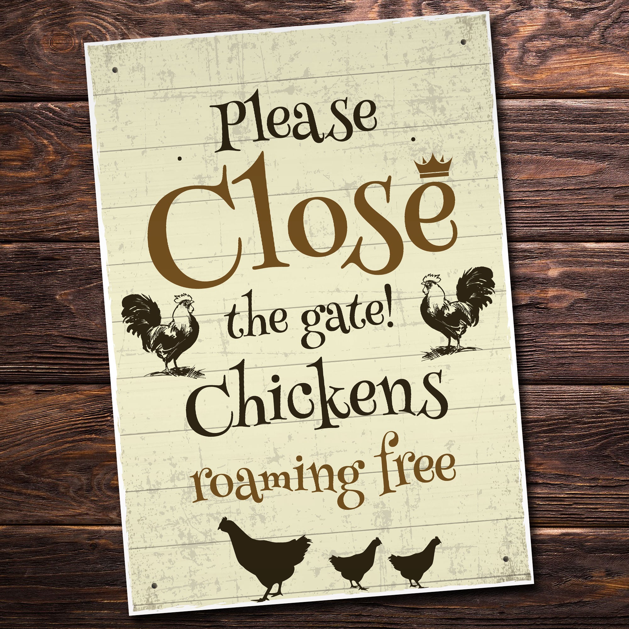 Close The Gate Sign Chicken Sign Hanging Gate Sign Chicken House – Red ...