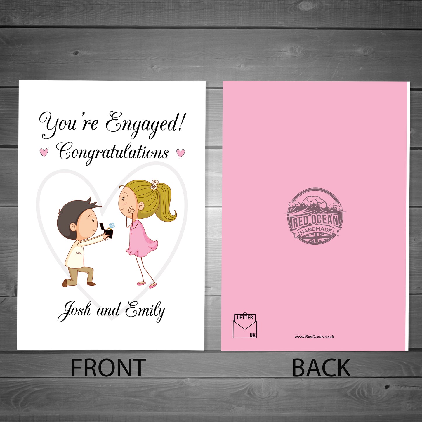 Personalised Congratulations Your Engagement Card Cute Couple – Red ...
